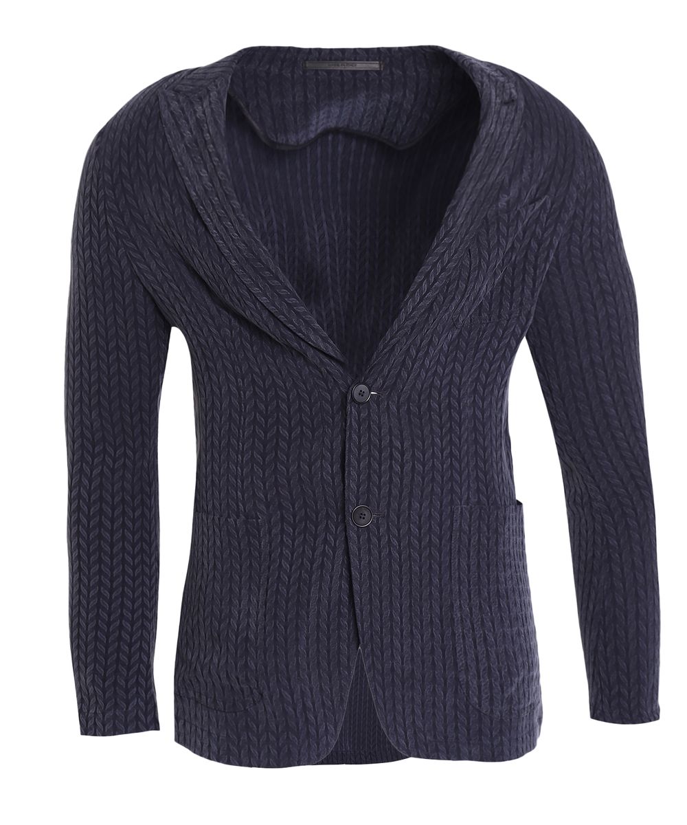 Dark blue knitted jacket | Emporium