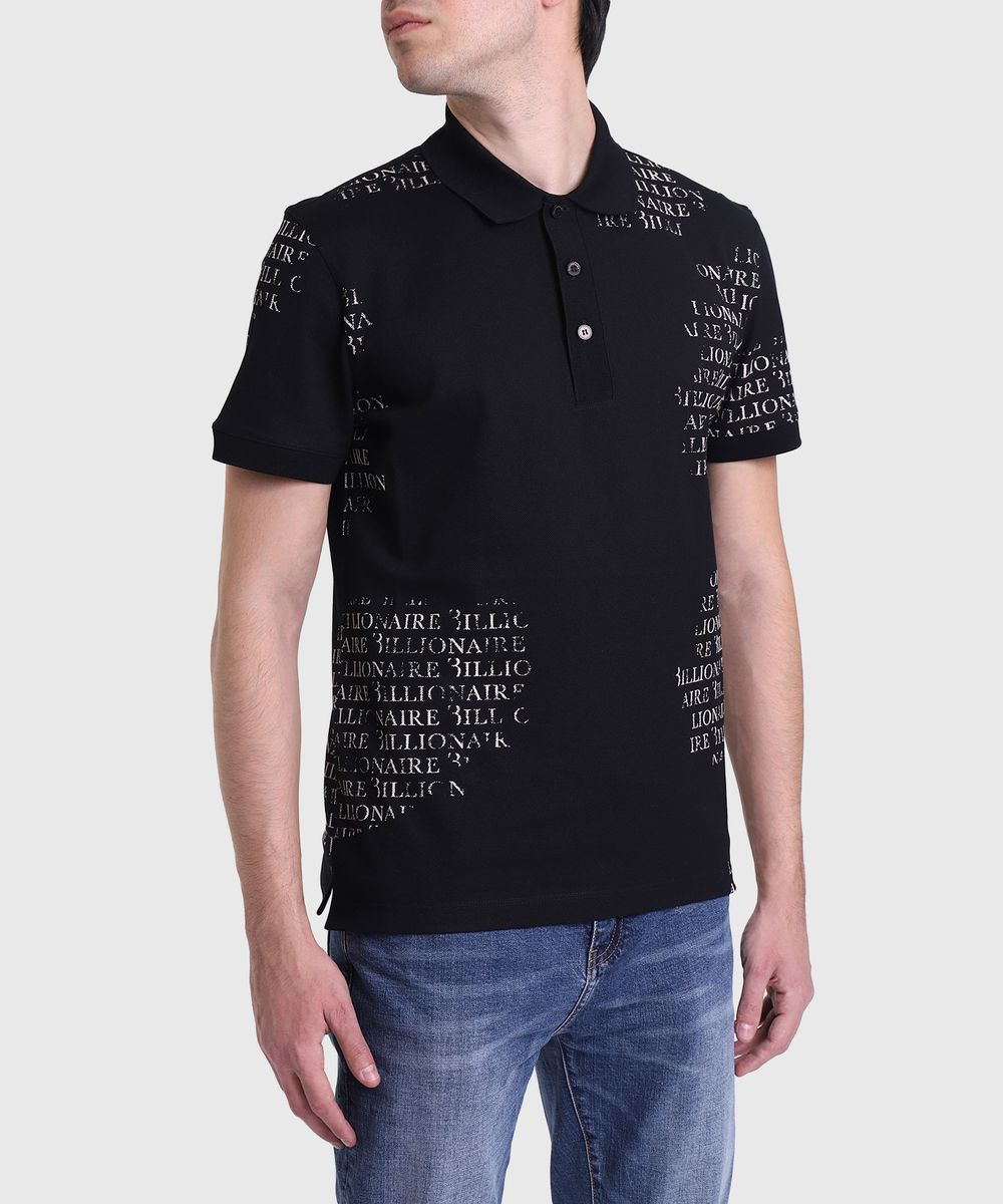 Black polo with three buttons design | Emporium