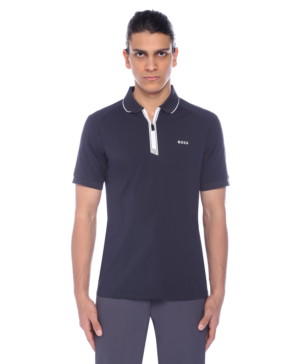 Short sleeve polo with zip fastening | Emporium